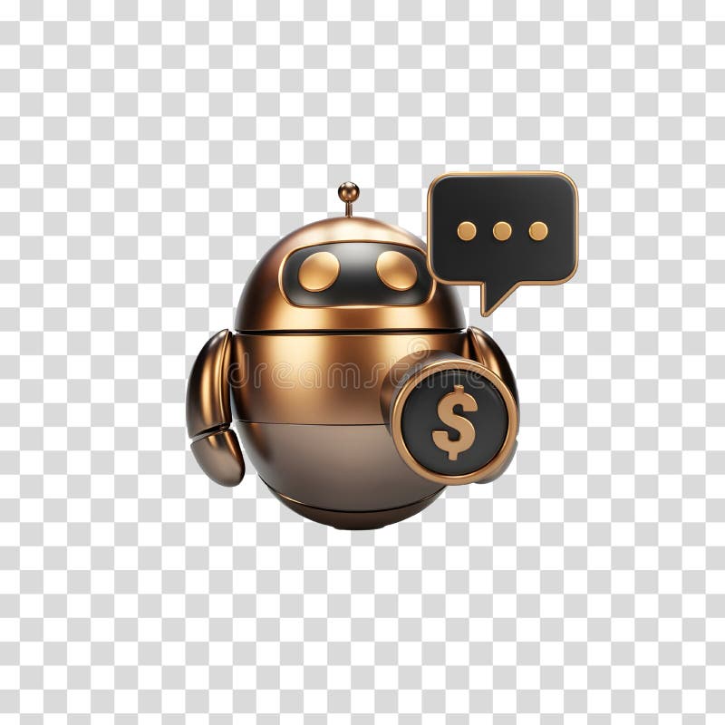 3D Robot Finance Assistant Icon PNG – AI Bot with Dollar Sign for ...
