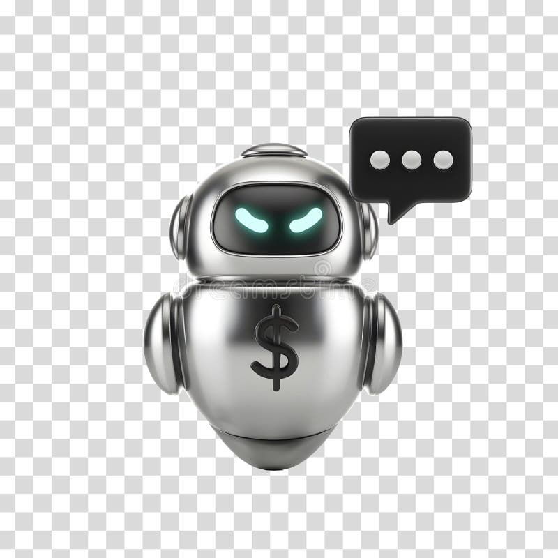 3D Robot Finance Assistant Icon PNG – AI Bot with Dollar Sign for ...