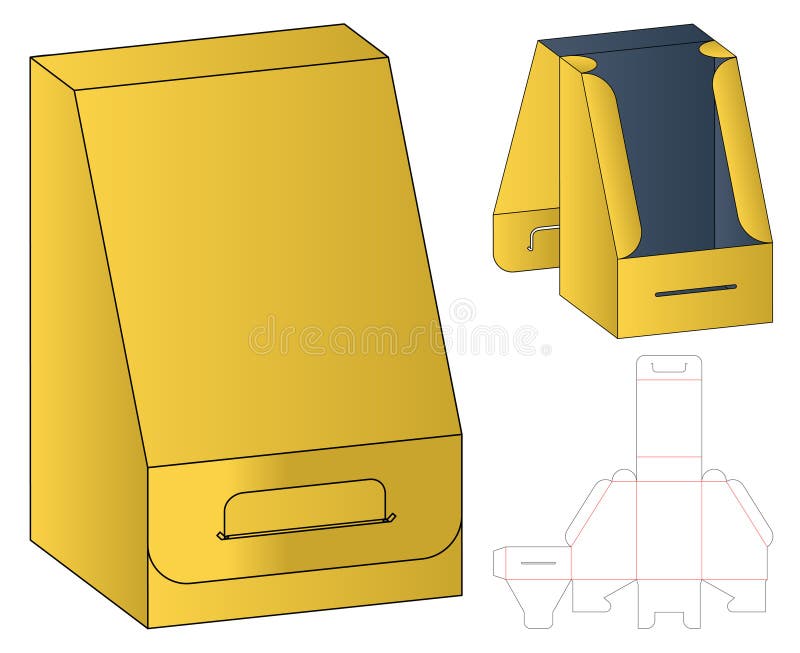 Box Packaging Dieline Blueprint Template Stock Vector - Illustration of ...