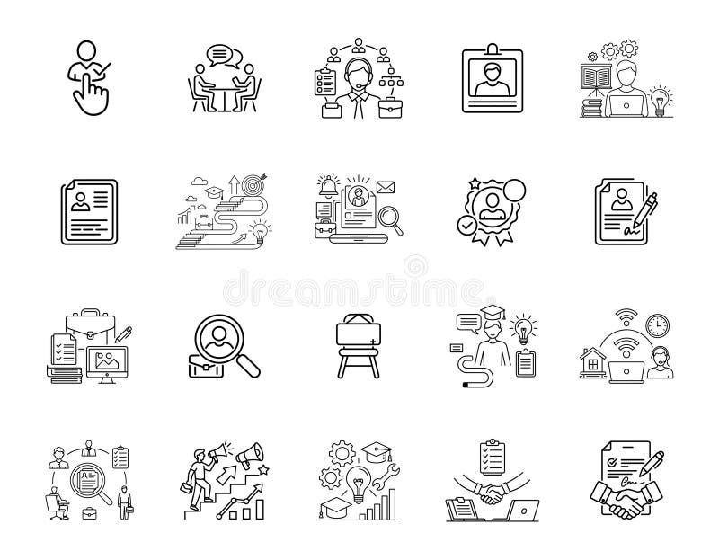 20 Job and Career Icons Set. Stock Illustration - Illustration of ...