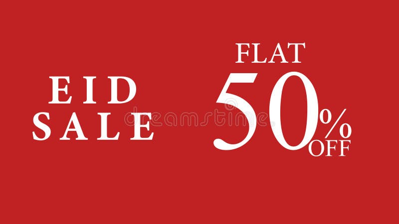 Eid Sale Flat 50 Off, Special Discount for Customers. Stock Vector ...