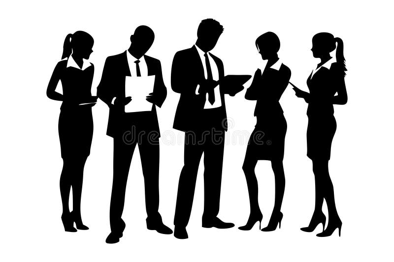Professional Business Team Silhouette Vector. Stock Vector ...