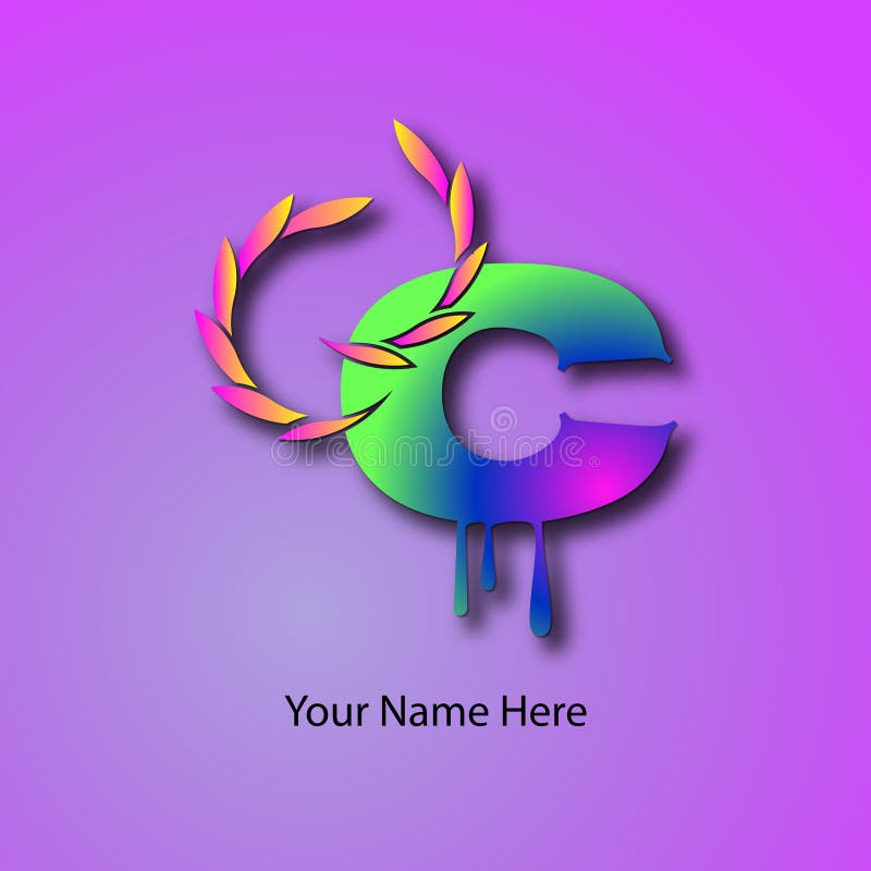 Letter Art or Logo Design C Stock Vector - Illustration of typography ...