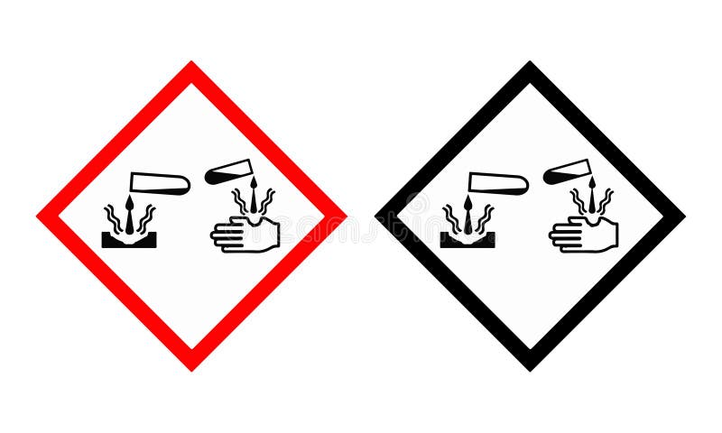 Corrosive Hazard Warning Icon Png. Vector Illustration Eps Stock ...