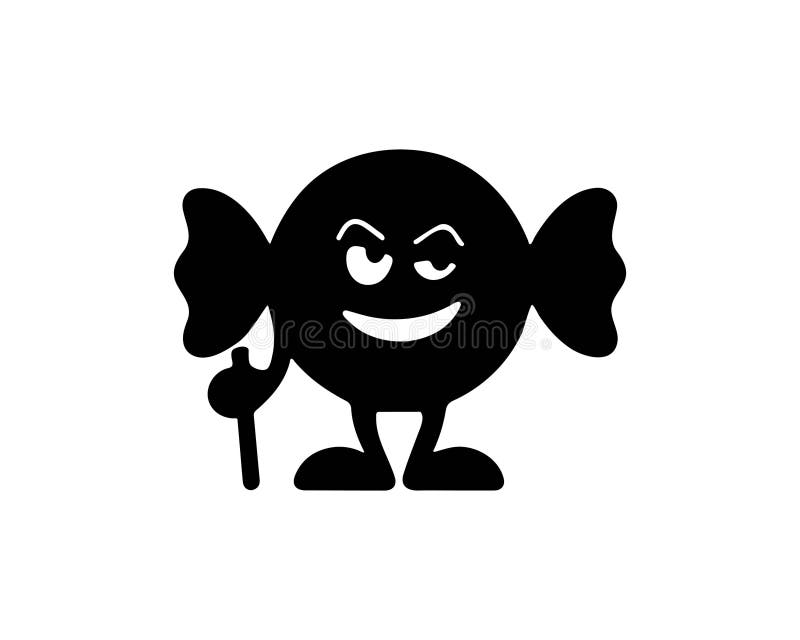 A Evil Funny Candy Silhouette Vector Icon Halloween Graphics. Stock ...