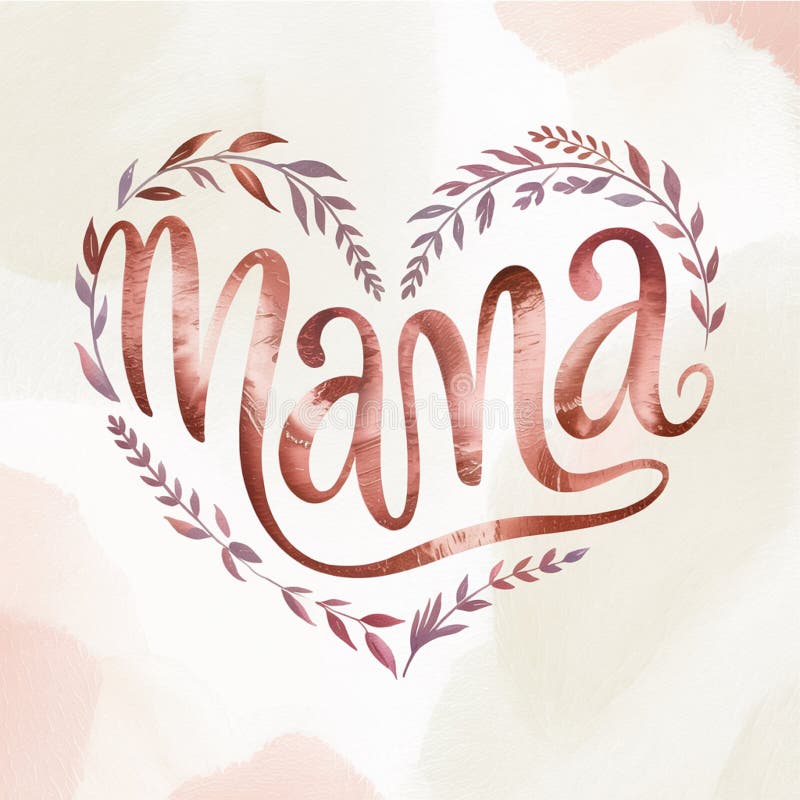 Stylish Best Mama & Mama Heart Designs with Floral Elements Stock ...