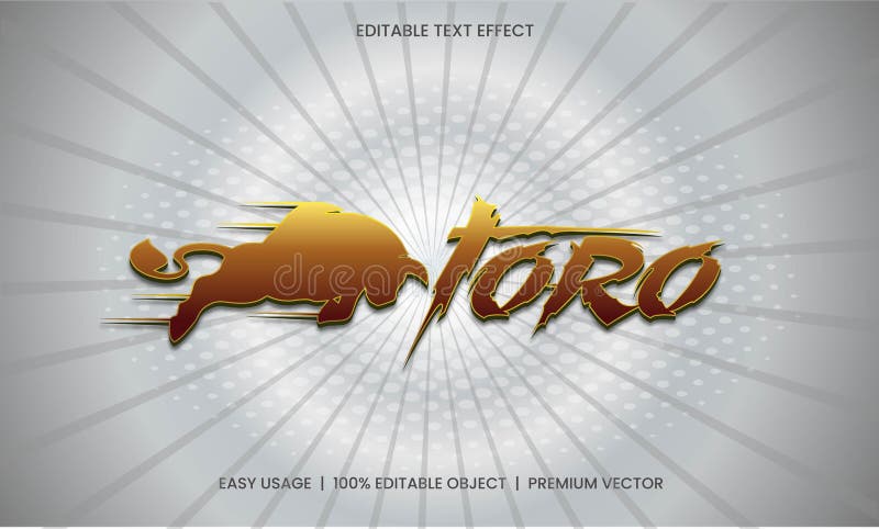 Toro Bull Metal Logo Text Editable Vector Effect Stock Vector ...