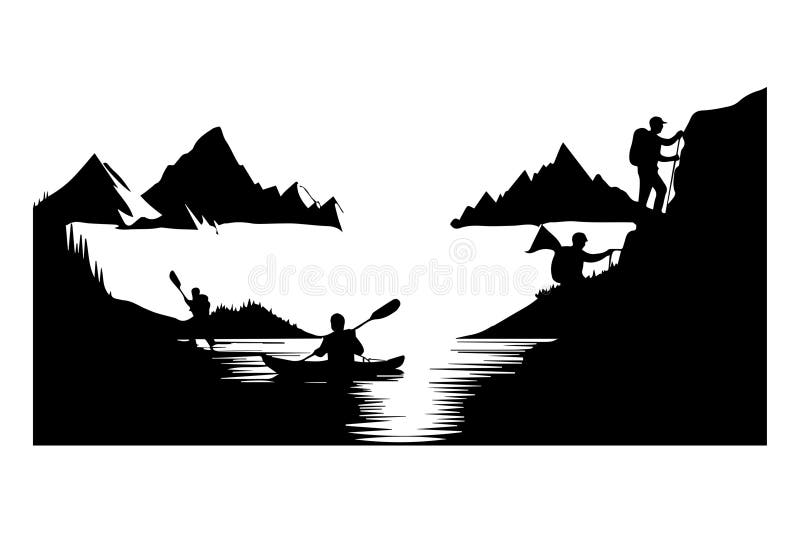 Backpacker and Hiker Silhouette Icons Black Vector Stock Illustration ...