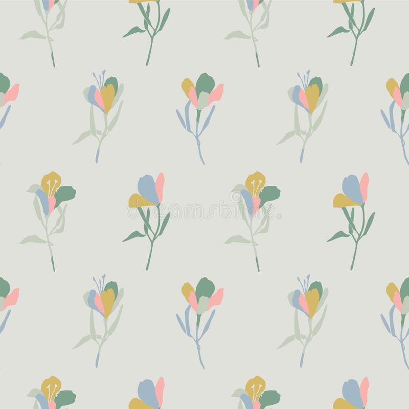 Vector Flower Motif Illustration Seamless Repeat Pattern Stock Vector ...
