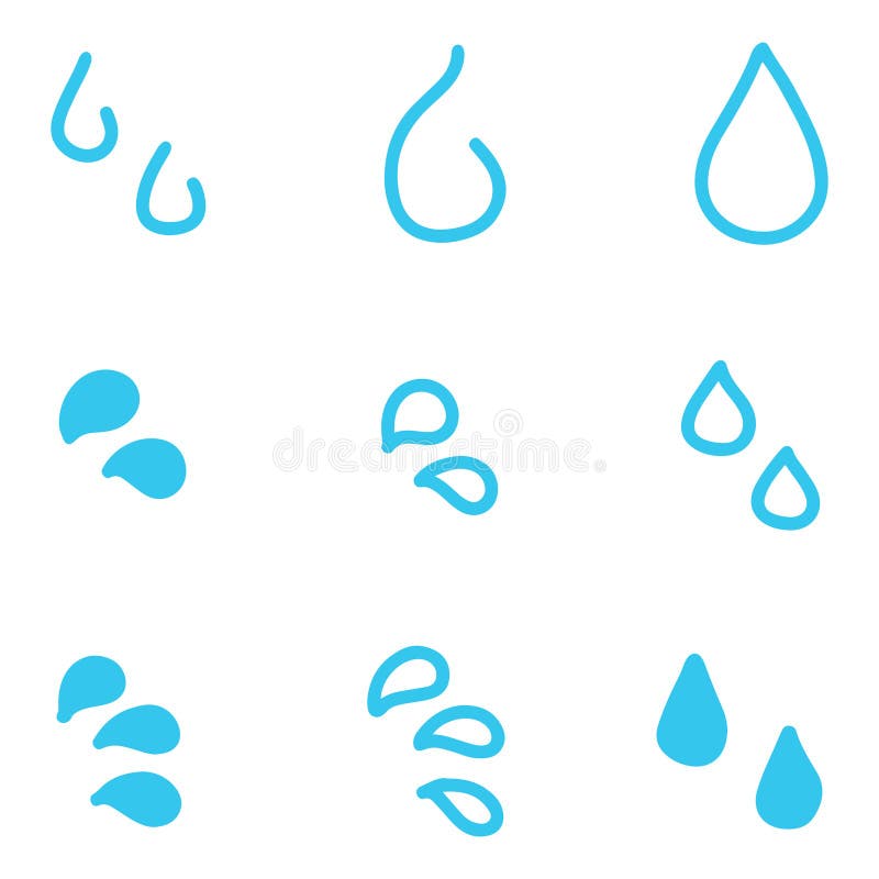 Hand-drawn Sweat and Tears Emotion Illustrations Manga Symbol Icon Set ...