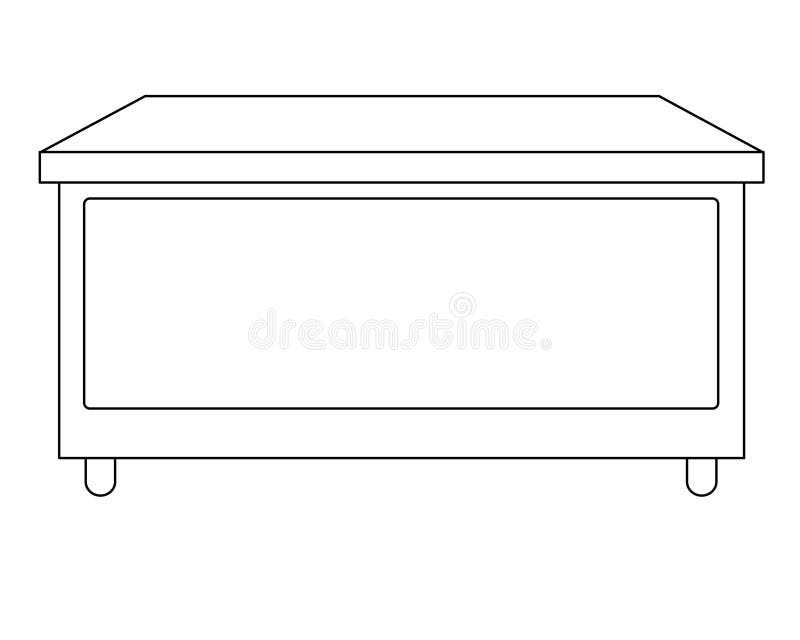 Table. Classic Wooden Desk - Vector Linear Picture for Coloring Stock ...