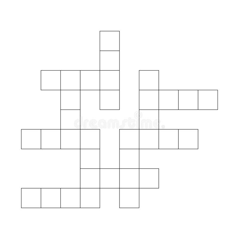 Four Words Puzzle Template. Empty Crossword Game. Word Game for Social ...