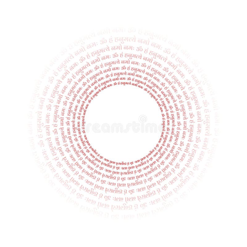 Lord Hanuman Mantra in Hindi. Stock Vector - Illustration of ghosts ...