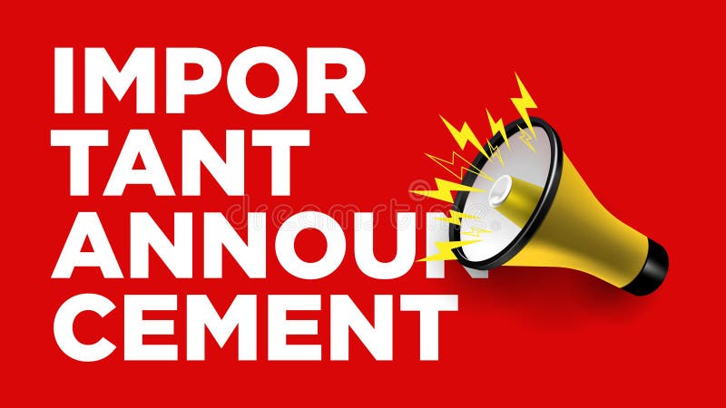 Important Announcement, Megaphone Announces News. Vector Illustration ...