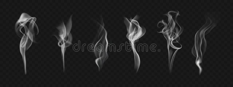 Set of Wavy Steam on Water, Tea, Coffee, Food. Realistic Icons of White ...