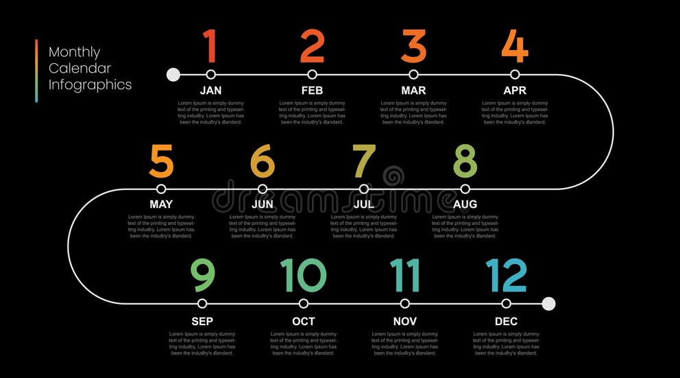 Monthly Calender Infographics for Presentation. Stock Vector ...