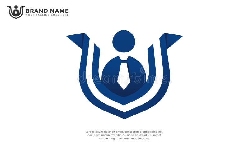 Businessman Shield Logo stock illustration. Illustration of ...