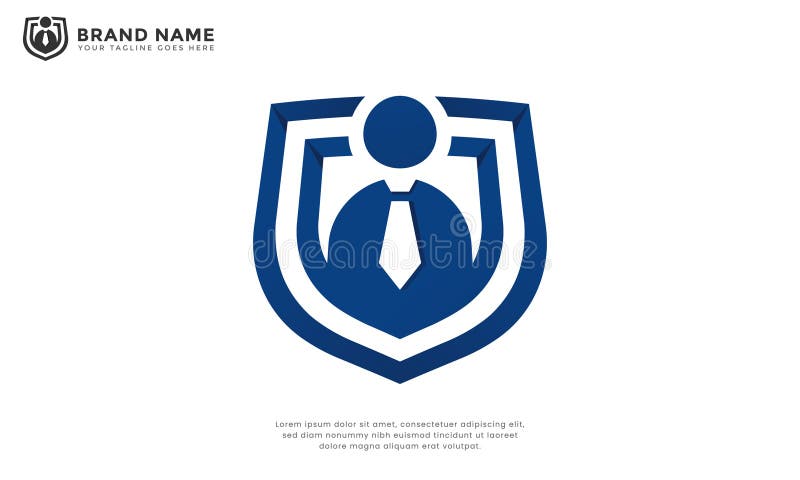 Business Man Shield Logo stock illustration. Illustration of business ...