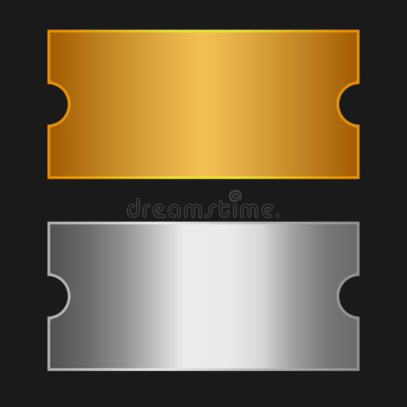 Silver Ticket Vector Template for Reward Card Design with Frost ...