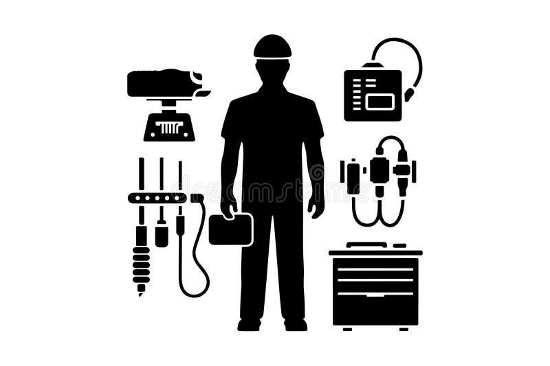 Engineer Technician Tools Icon Industrial Maintenance and Equipment ...