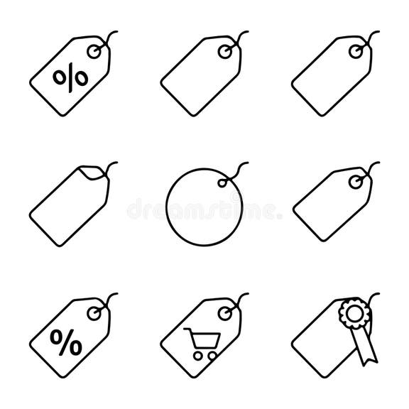 Discount Tags Icon Set Vector File. Stock Vector - Illustration of ...