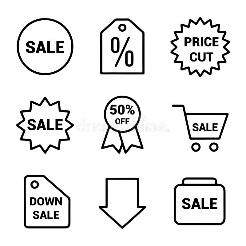 Sale Badge Icon Set Vector File. Stock Vector - Illustration of retail ...