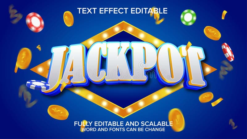 Jackpot Text Effect Vector Editable Blue Stock Vector - Illustration of ...