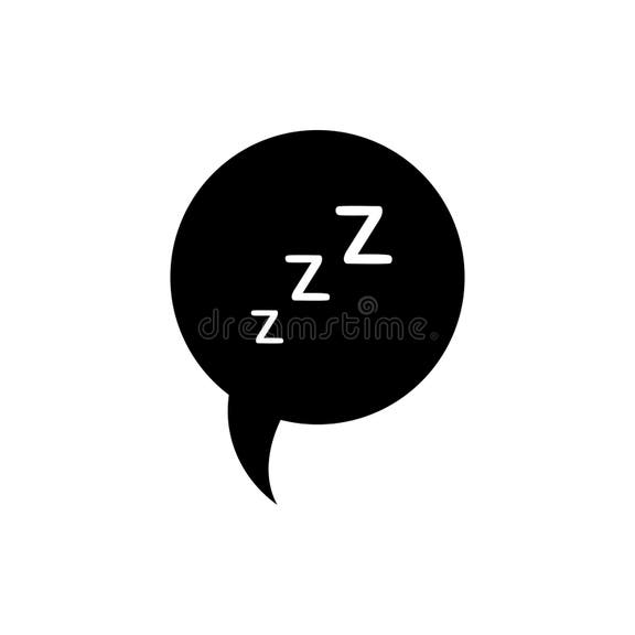 Sleepy Sign. Zzz Sleep Snore Text in Black Speech Bubble. Night Sleepy ...