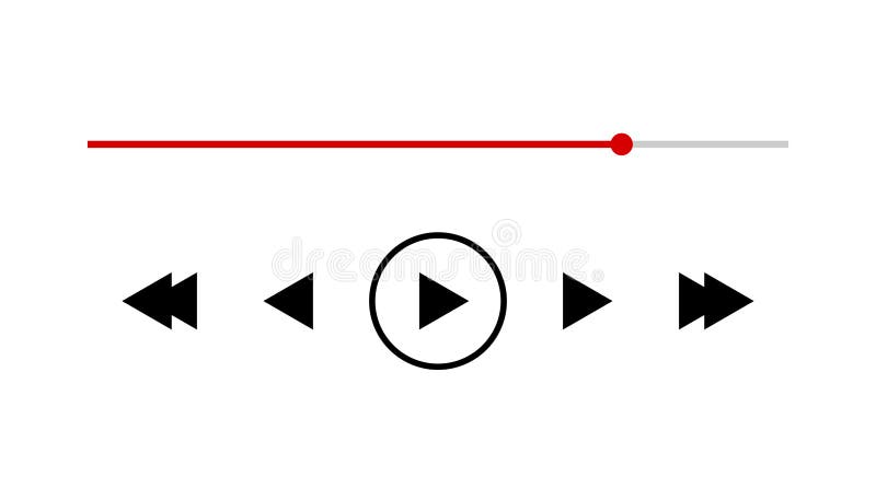 Audio or Video Player Loading Bars with Time Slider. Rewind and Fast ...
