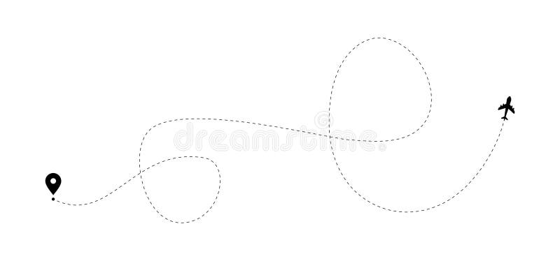 Airplane Routes. Travel Vector Icon. GPS Navigation Line Route Mark ...