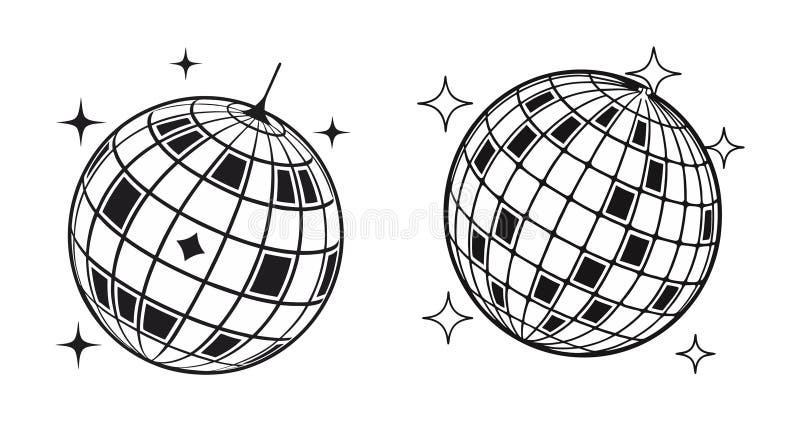 Two Disco Balls: Party, Dance, Music, Retro, Shiny. Stock Vector ...