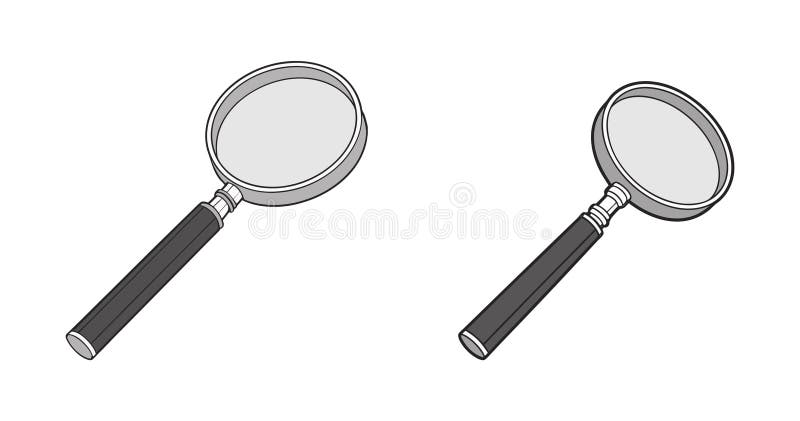 Two Magnifying Glasses: Zoom, Search, Find, Inspect, Examine. Stock ...