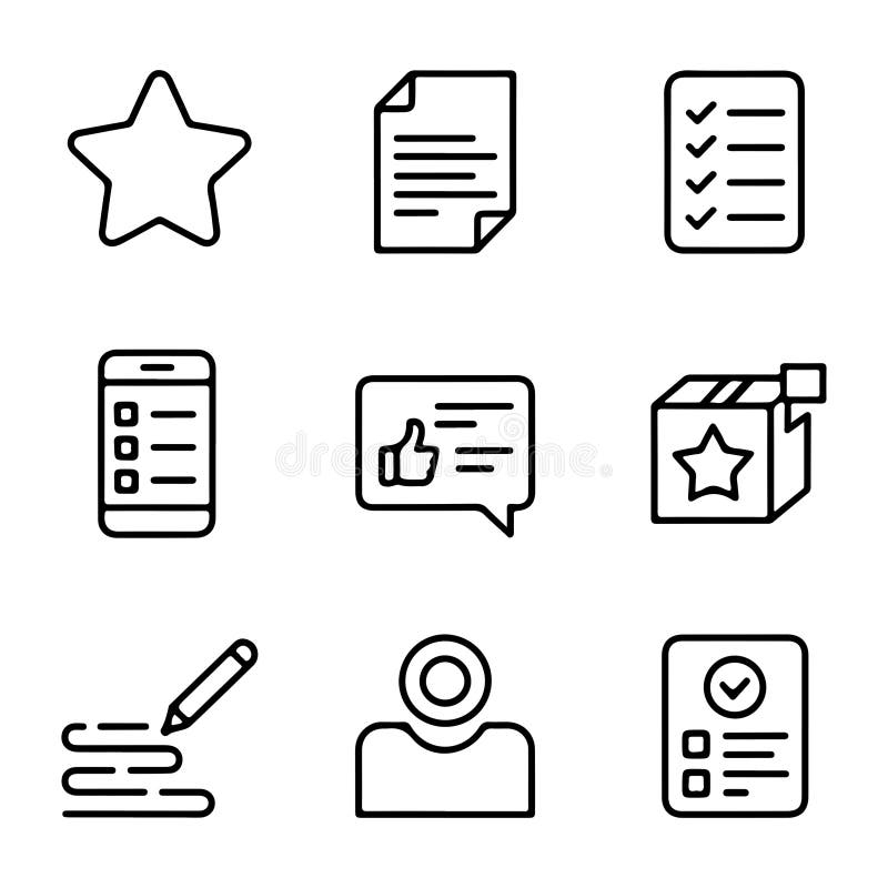 Product Review Icons Set. Vector Icons Depicting Customer Feedback and ...