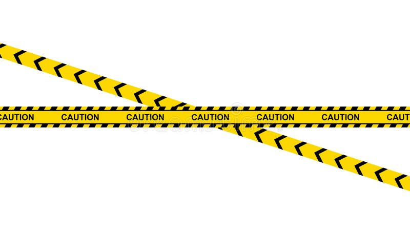 Police Warning Crossed Ribbon. Caution Warning Tape with Yellow and ...