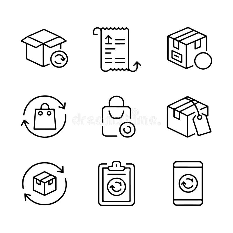 Return Policy Icon Set. Vector Illustration Set of E-commerce and ...