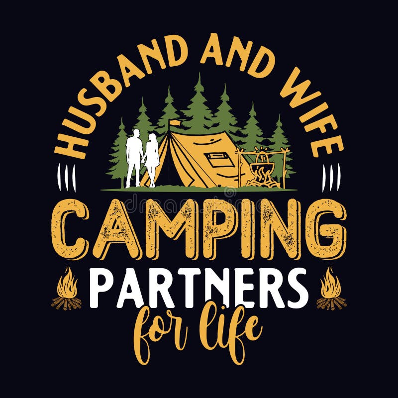 Husband and Wife Camping Partners for Life Stock Illustration ...