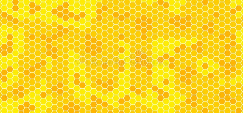 Yellow Beehive Background. Hexagonal Raster, Honeycomb, Mosaic Cell ...