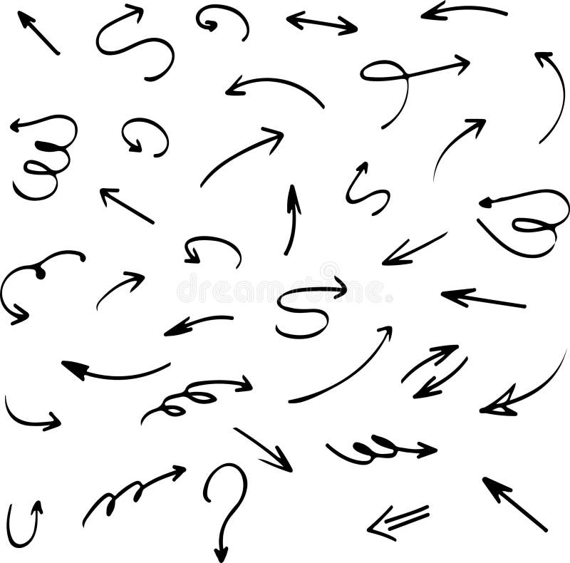 Hand Drawn Curved Arrows Thin Line Stock Photos - Free & Royalty-Free ...