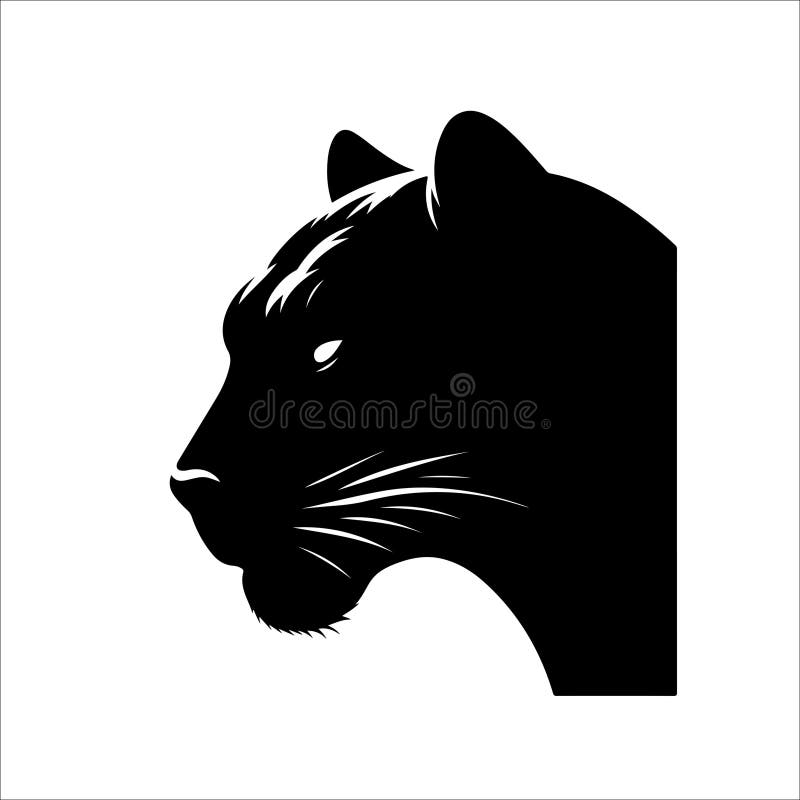 Black Panther Head Silhouette Vector Design Illustration Stock ...