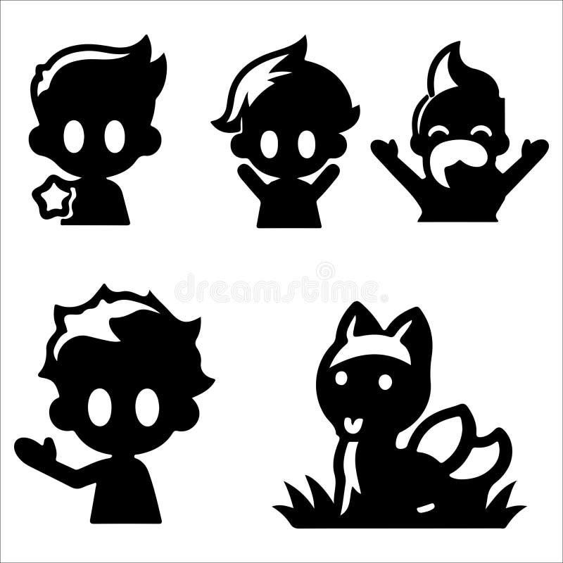 Cartoon Caracter Silhouette Vector Illustration Design Stock Vector ...