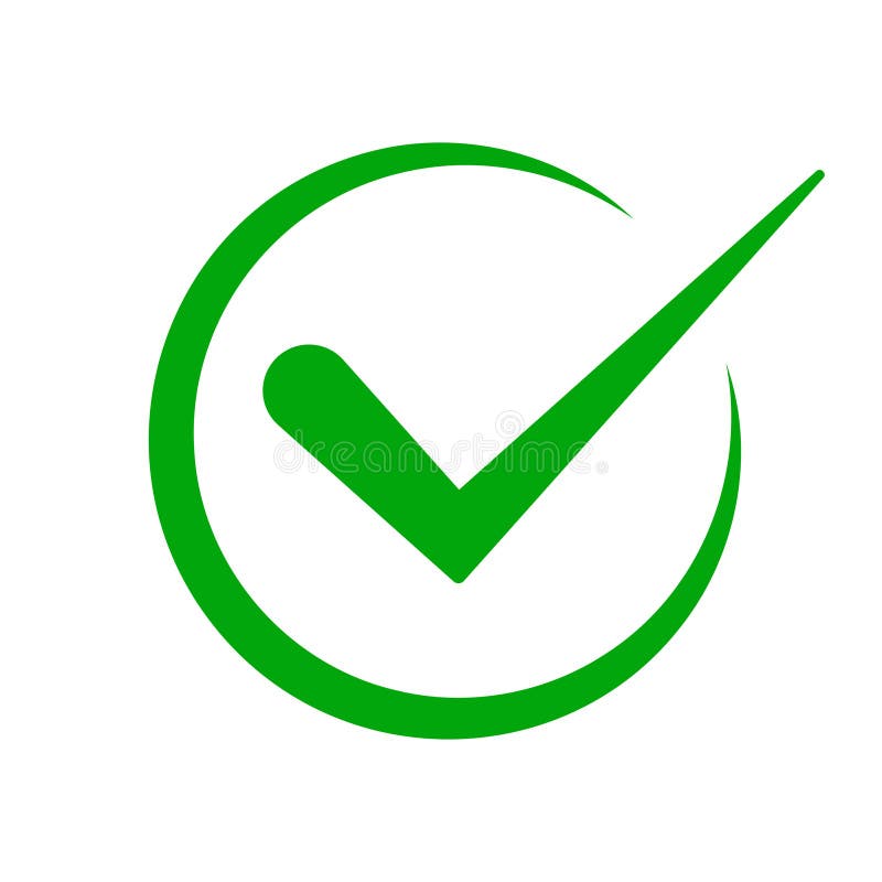 Minimalist Green Check Mark Icon Stock Illustration - Illustration of ...