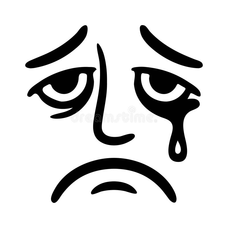 Face Crying vector art stock vector. Illustration of negative - 381901284