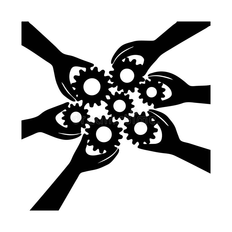 Collaborative Teamwork Gears Illustration Stock Vector - Illustration ...