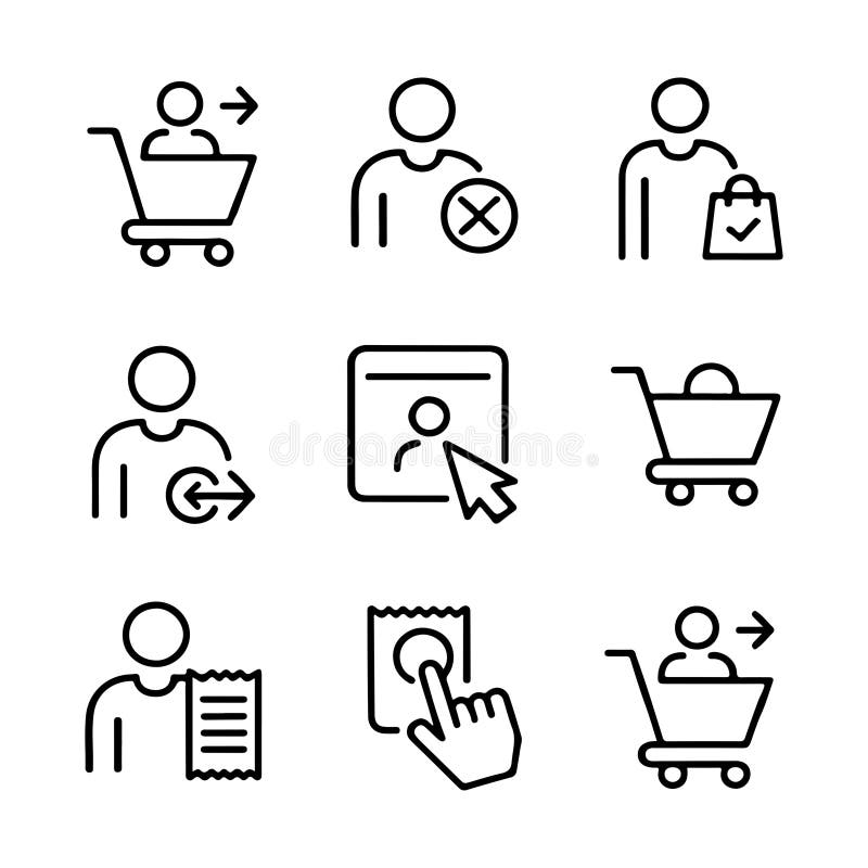 Guest Checkout and Fast Purchase Icons. User Interface Icons for Online ...