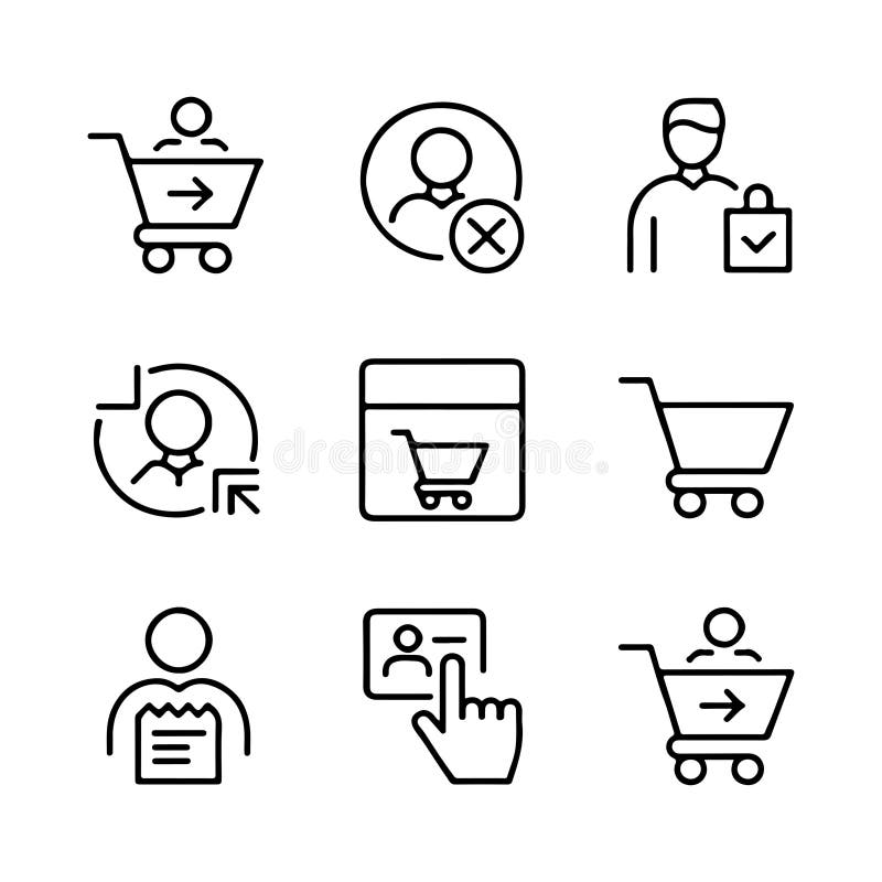 Guest Checkout and Fast Purchase Icons. User Interface Icons for Online ...