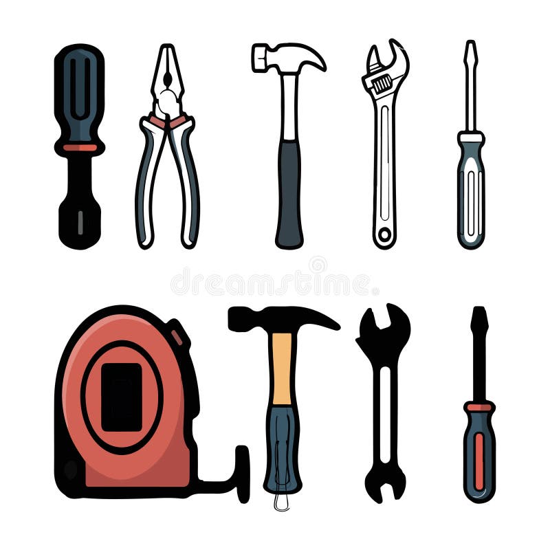 Essential Hand Tools Collection - Flat Design Illustration Stock ...