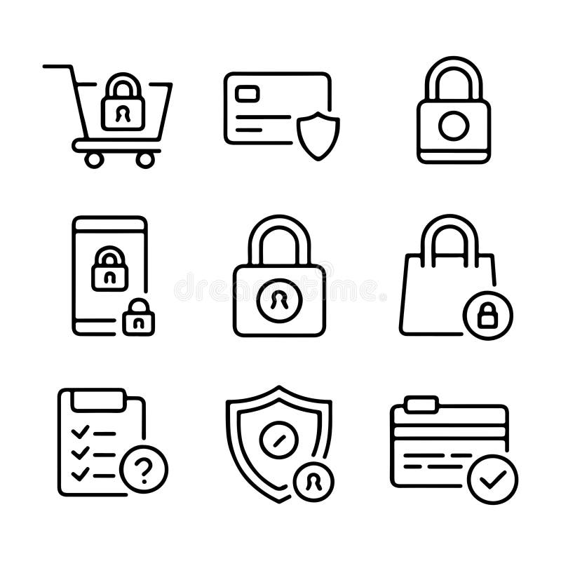 Secure Checkout and Payment Protection Icons. Secure Online ...