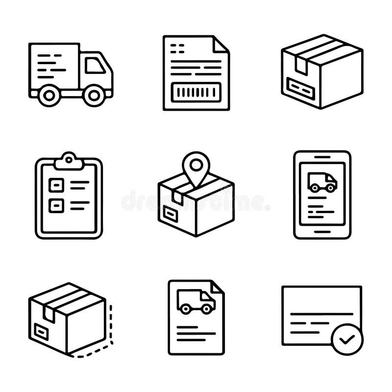 Shipping Information and Delivery Icons Set. Set of Simple Line Icons ...