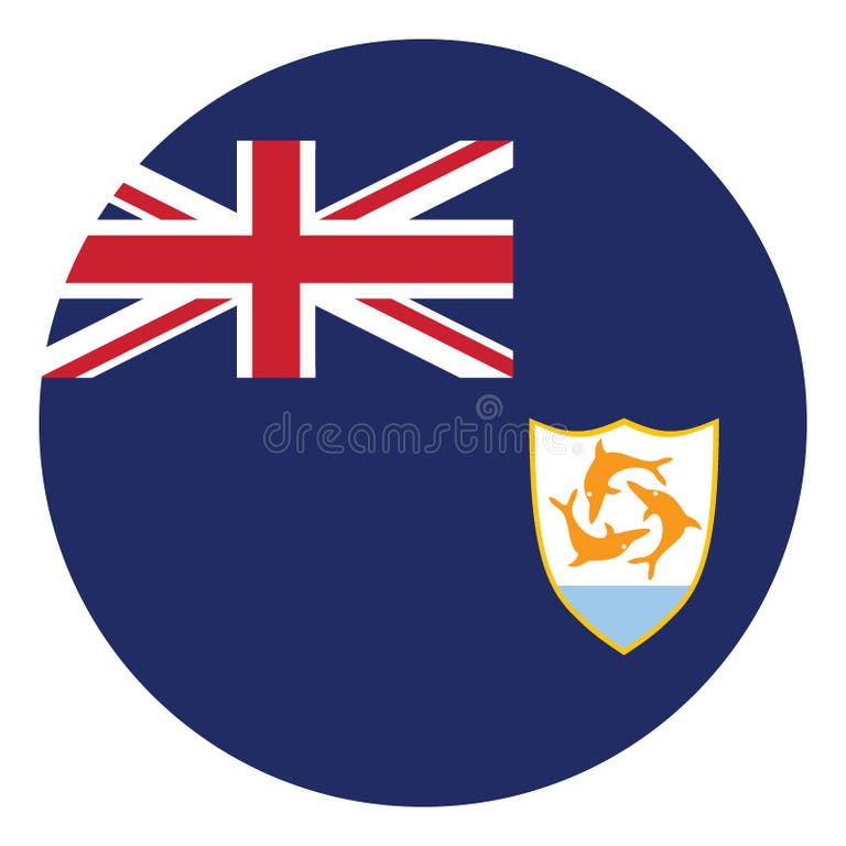 Flag of Anguilla. Anguilla Circle Flag Logo Icon Computer Vector ...