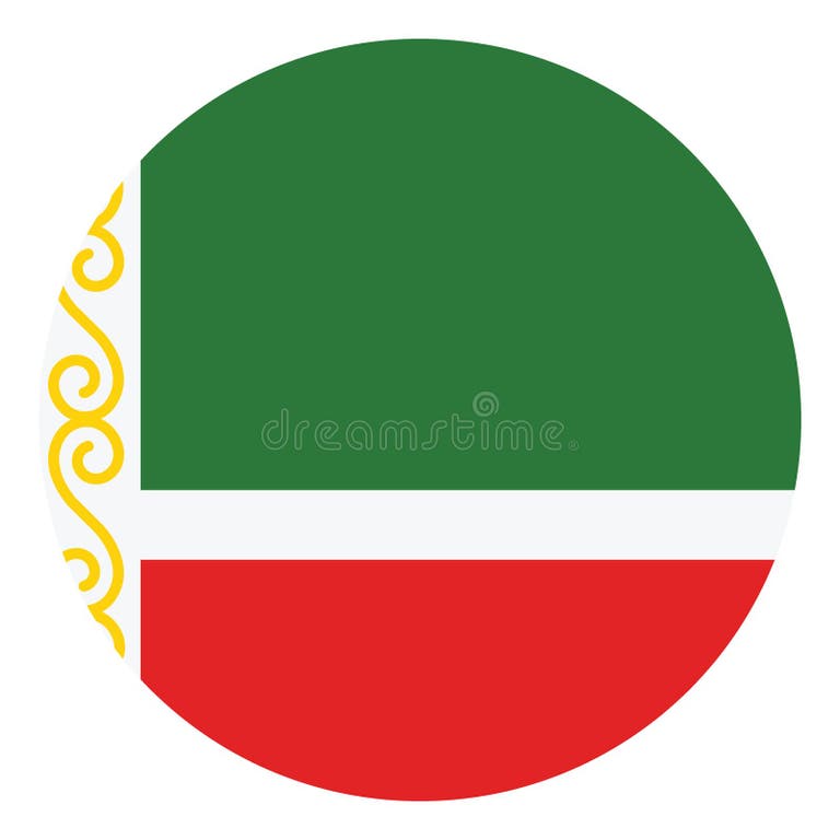 Flag of Chechnya. Chechnya Circle Flag Logo Icon Computer Vector ...